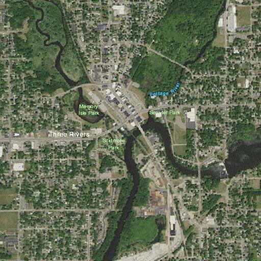 Roads closed due to downed wires near intersection, Three Rivers MI ...