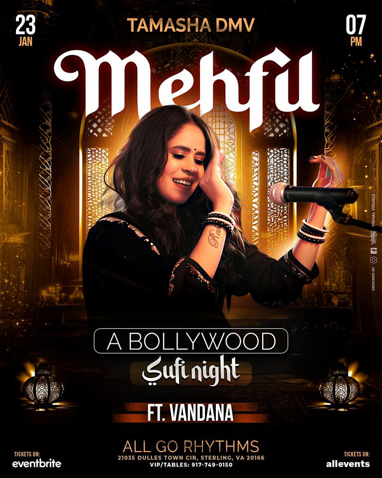 VIRGINIA MEHFIL- LIVE BOLLYWOOD SUFI NIGHT FT. VANDANA @ALLGORYTHMS ...
