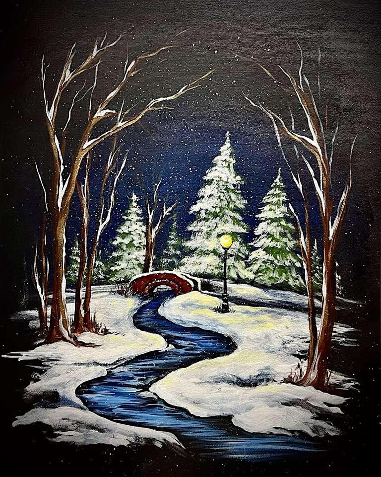 Sip and Paint Event - Serene Snowfall - St. Charles, IL | NewsBreak