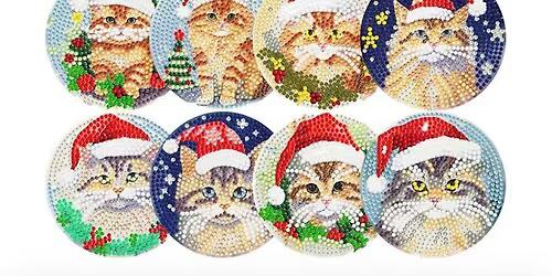 Diamond Art Christmas Cat Coasters | NewsBreak