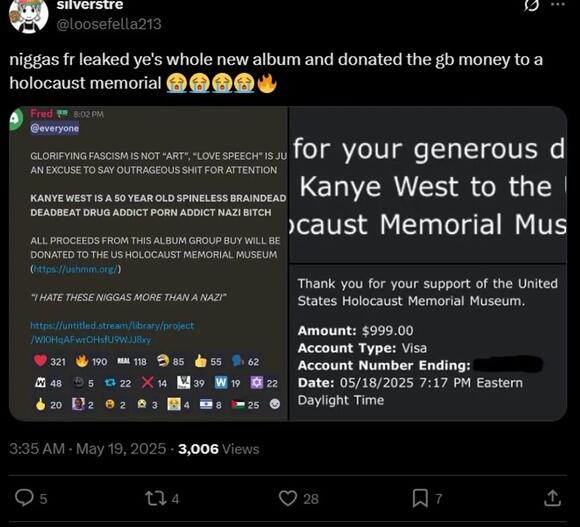 Entire Kanye West Album Leaked on Discord, Leakers Say Proceeds Will ...