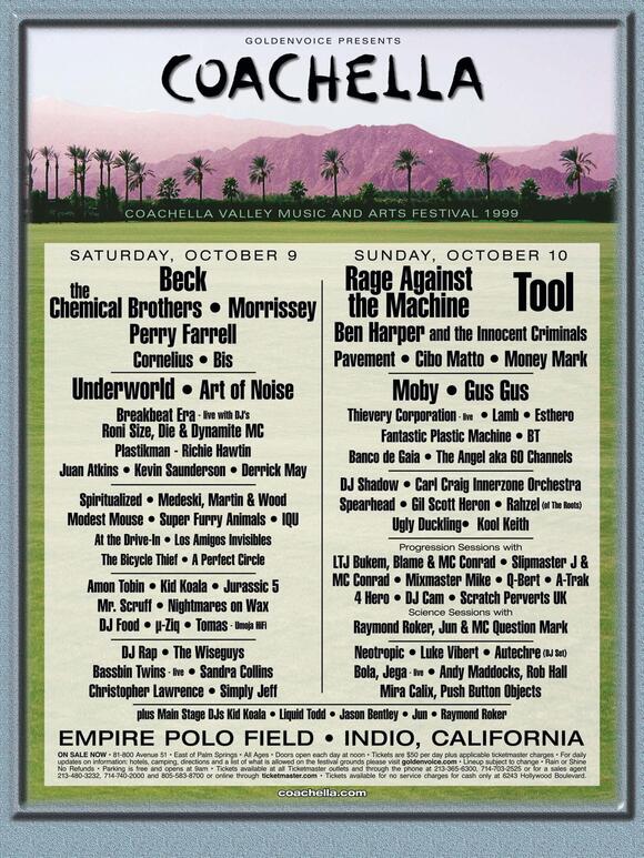 Every single Coachella headliner and lineup poster since the California ...