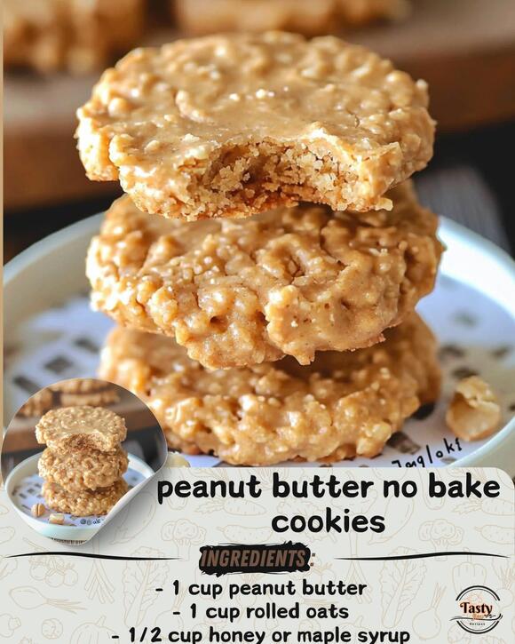3-Ingredient No-Bake Peanut Butter Cookies – A Sweet and Simple Treat ...