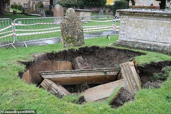 Ancient church tomb collapse exposes 300-year-old underground crypt ...