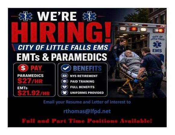 City of Little Falls Hiring Paramedics - NewsBreak