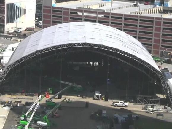 VIDEO: Timelapse shows lights & screens being tested on NFL Draft stage