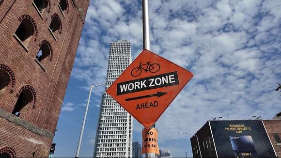 Cyclists irked by disrupted bike lane near towering Williamsburg ...