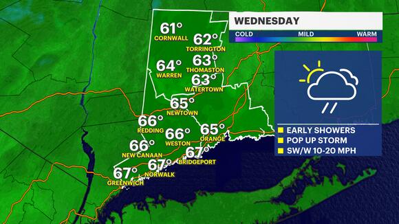 Chilly temperatures overnight in Connecticut, scattered shower returns ...