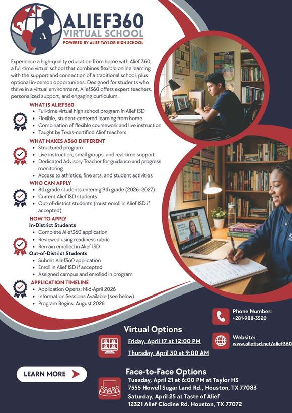 Alief360 Virtual High School Launching in 2026 - NewsBreak