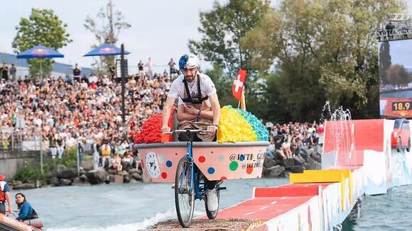 Floating tracks and DIY bikes: Watch the absurd Red Bull Spin Off in ...