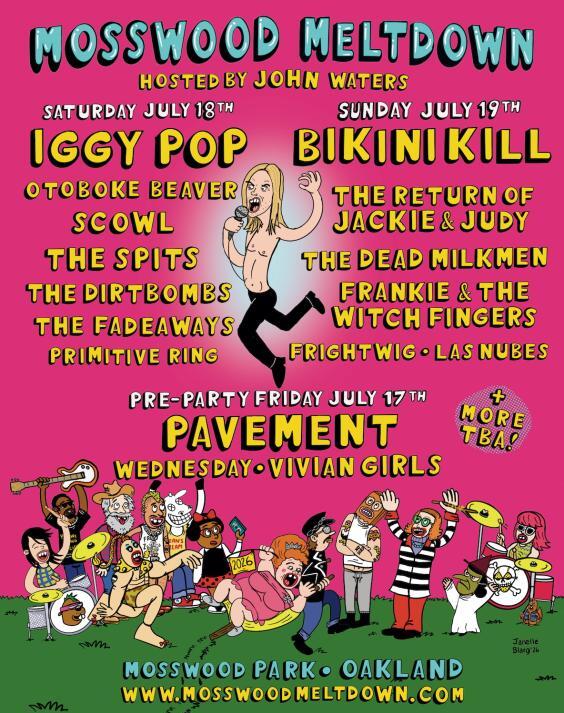 Mosswood Meltdown Announces 2026 Lineup With Iggy Pop, Bikini Kill ...