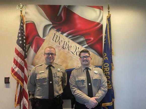 Deputies J. Johnston and D. Cossey graduate from DPSST Basic ...