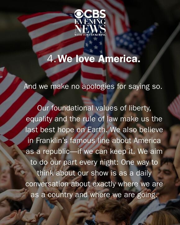 CBS News Announces ‘We Love America’ — Revealing Lost Authority - NewsBreak