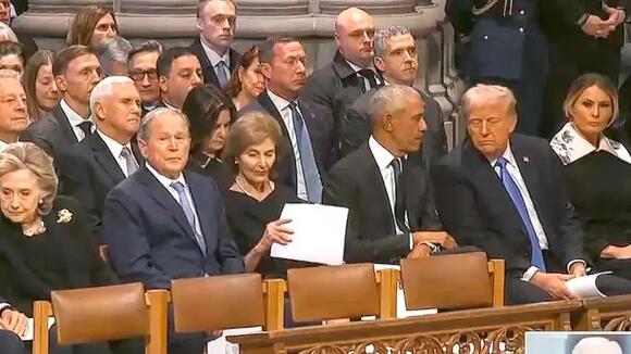Watch: George W. Bush declines to shake Donald Trump's hand at Jimmy ...