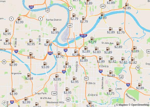 Gas prices Sunday: Most and least expensive in Kansas City