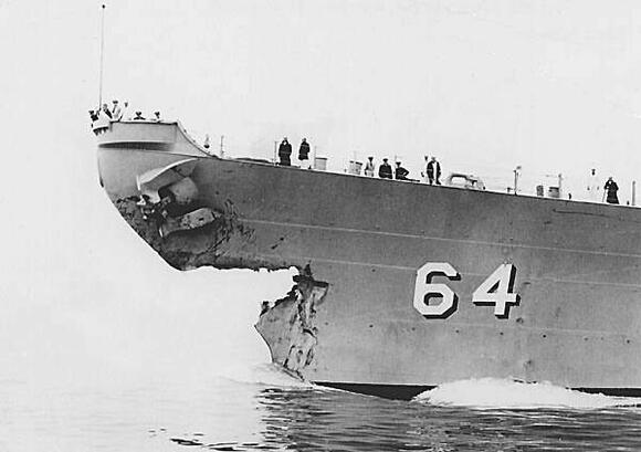 The USS Wisconsin (BB-64) famously lost her temper after coming under ...