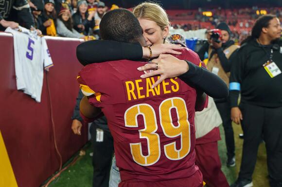 Commanders’ Jeremy Reaves praises fiancée Mikaela Worley in heartfelt ...