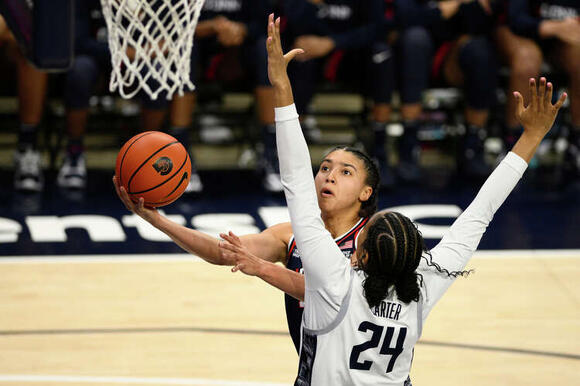 Sarah Strong, UConn women's basketball downs Georgetown in Azzi Fudd's ...