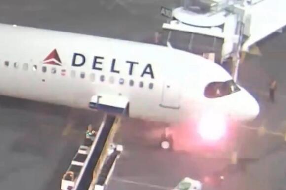 Wild video captures moment fireball explodes on Delta jet as passengers ...