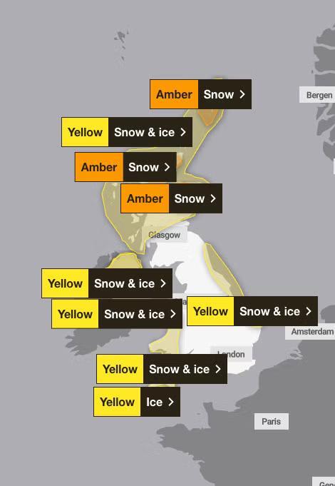 UK hit by big freeze as Met Office extends weather warnings for snow ...