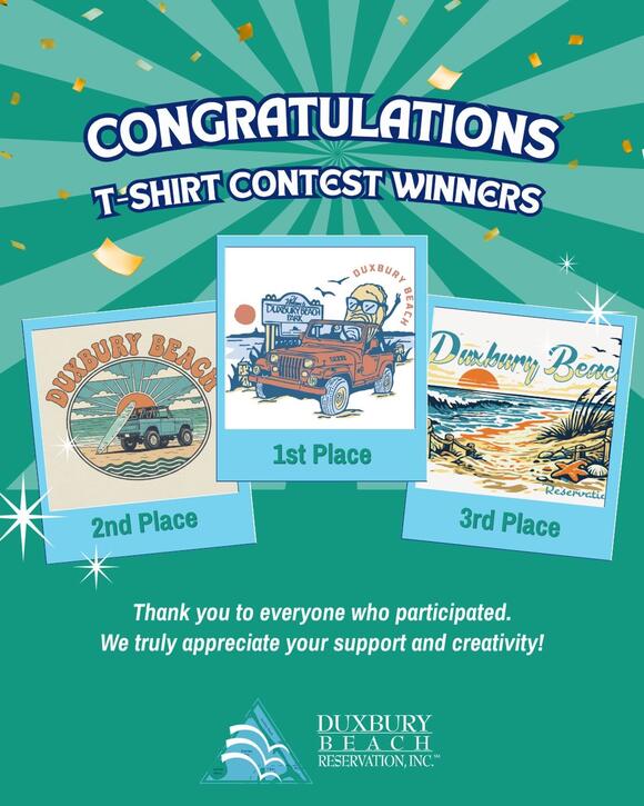 Duxbury Beach Reservation Names Winners of 2026 T-Shirt Design Contest ...