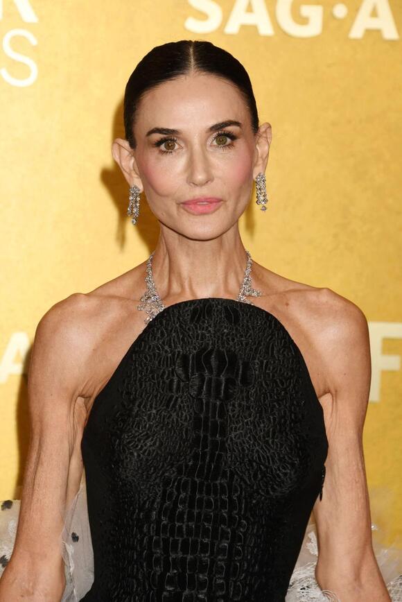 Demi Moore Models Striking Black and White Schiaparelli Couture Gown at ...