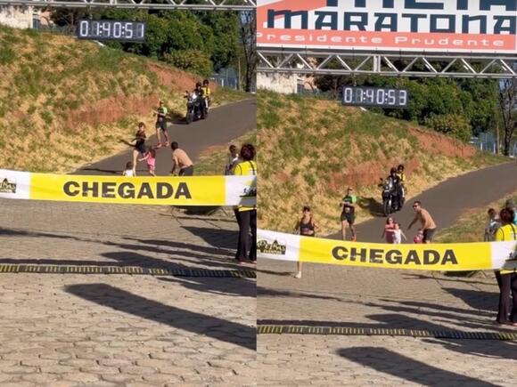 Father ‘sabotages’ wife’s marathon by distracting her with their ...