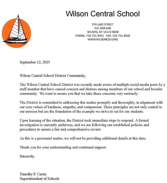 Wilson Central Schools investigating staff member’s social media posts ...