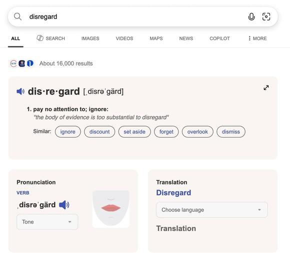 You can no longer Google the word ‘disregard’ - NewsBreak
