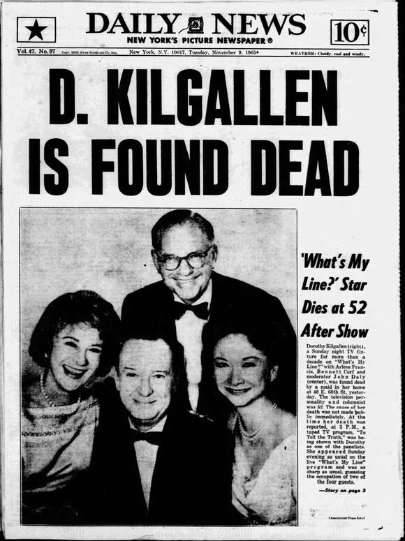 The Mysterious and Tragic Death of 'What's My Line' TV Panelist Dorothy ...
