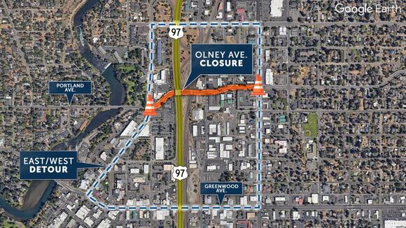 Partially open downtown Bend intersection to fully close for three days ...