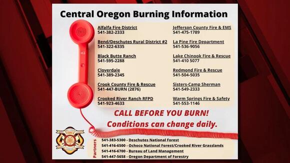 Central Oregon fire chiefs remind debris burning still closed, urge ...