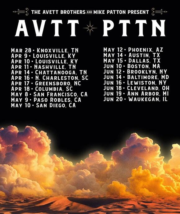 The Avett Brothers and Mike Patton Announce AVTT/PTTN 2026 US Tour ...