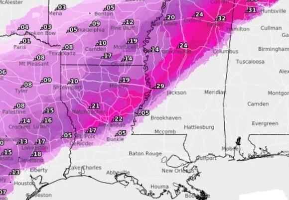 NWS Releases Detailed Ice Accumulation Maps for East Texas - NewsBreak