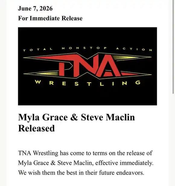 Steve Maclin And Myla Grace Released By TNA - NewsBreak