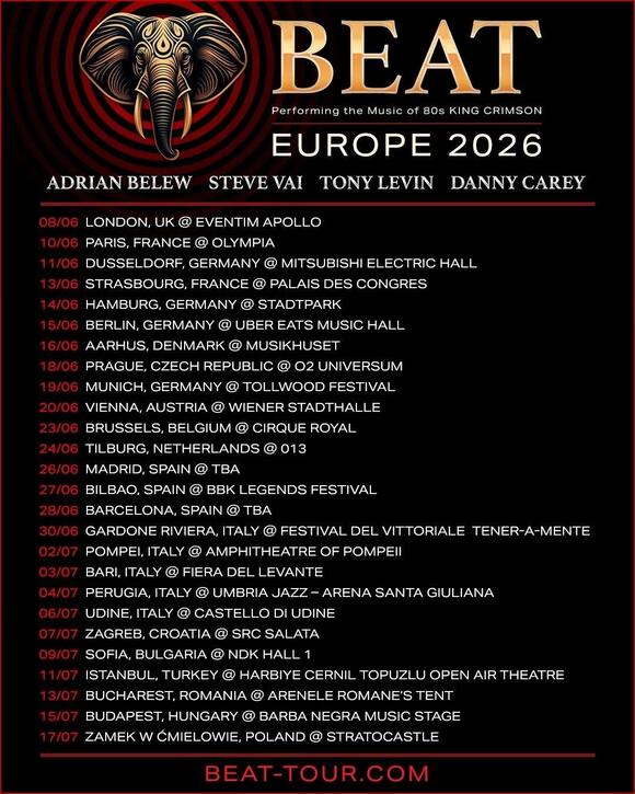 Beat to Continue Honoring King Crimson on 2026 Tour - See the Dates ...