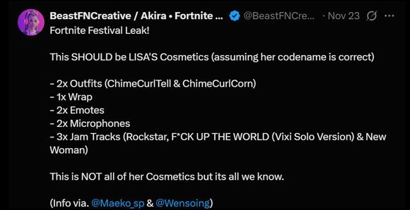 Lisa Fortnite Release Date & All Cosmetic Items Leaked (BLACKPINK ...