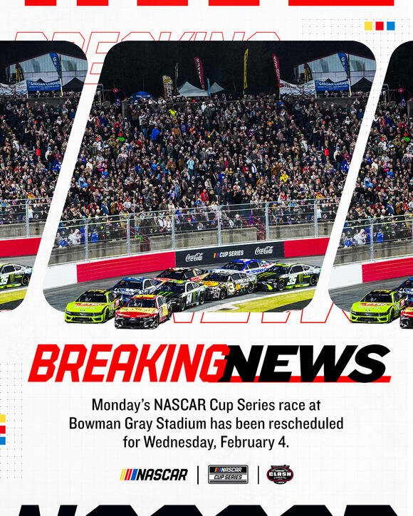 Snowed Out: NASCAR Clash Postponed to Wednesday - NewsBreak