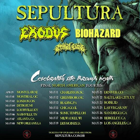 Sepultura Announce Final Spring 2026 North American Tour Dates With ...
