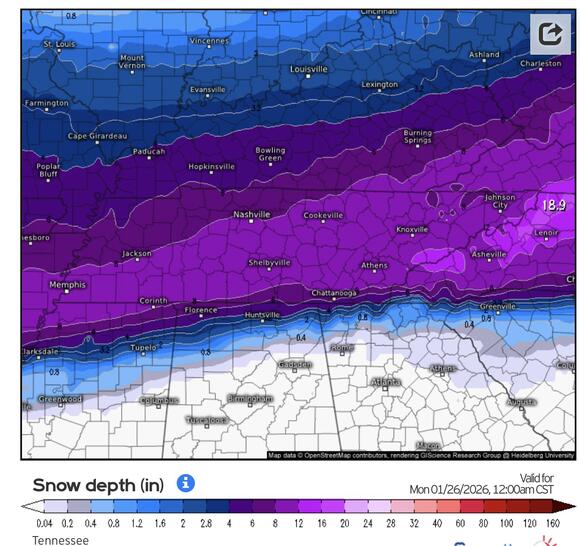 Several inches of snow possible across Tennessee this weekend - NewsBreak