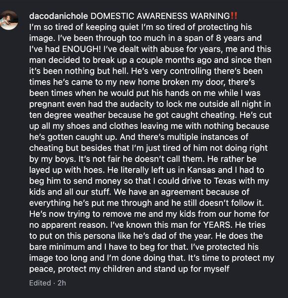 Rashee Rice’s Girlfriend Dacoda Nichole Accuses Him of Domestic ...