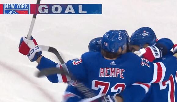 Matt Rempe Sets The Early Playoff Tone For Rangers, Scoring Their 1st ...
