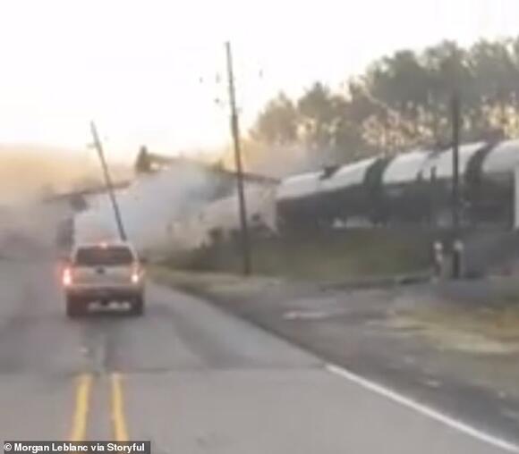 Freight train carrying petroleum and 'corrosive product' derails off ...