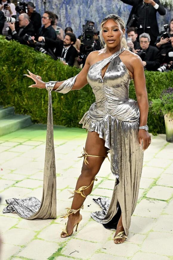 Serena Williams Makes a Statement at 2026 Met Gala in Metallic Hi-Low ...