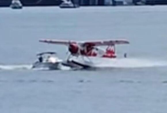 Wild video shows seaplane crashing into boat, leaving two hospitalized