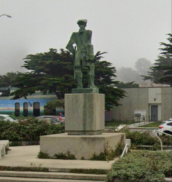 Statue of Spanish explorer removed from California parking lot, accused ...