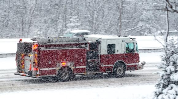 Terrifying Footage Shows Fire Truck Spinning Out of Control on Icy ...