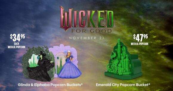 Here’s Every Wicked For Good Popcorn Bucket: AMC, Regal, Cinemark ...