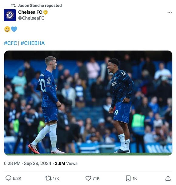 Jadon Sancho reposts viral Chelsea tweet after Spurs thump Man Utd as ...
