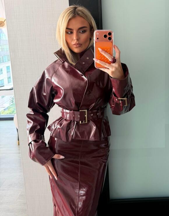 Singer-Songwriter Tallia Storm Rocks Bold Burgundy Suit at Grammy House ...